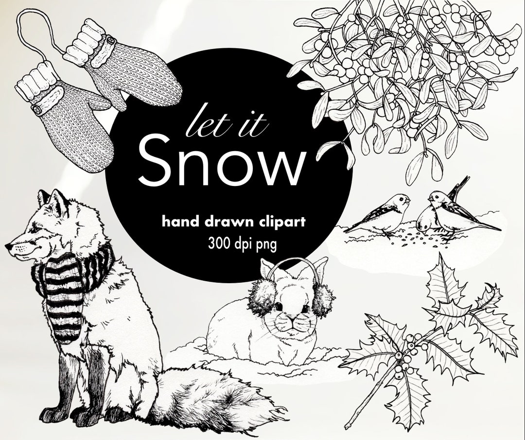 Let It Snow Clipart, Wintertime Clipart, Winter PNG, Animal Clipart ...