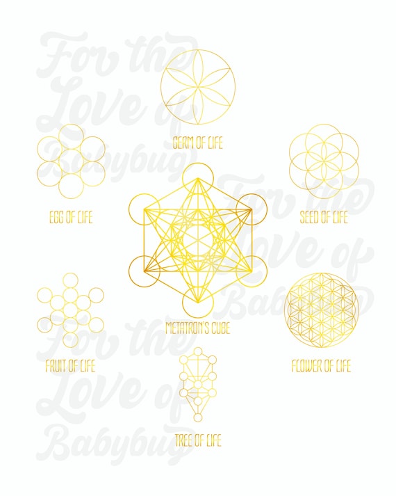 Gold Metatron's Cube of Life Group Digital Download | Etsy