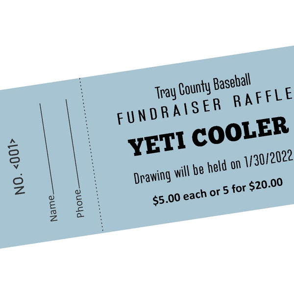 Softball Raffle Tickets - Etsy