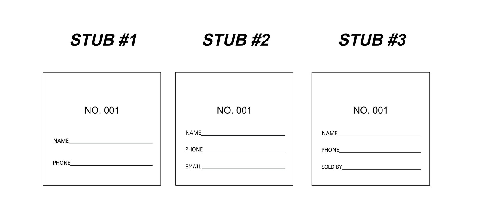 500 Custom Raffle Tickets, Numbered With Tear-off Stub, Fundraiser ...