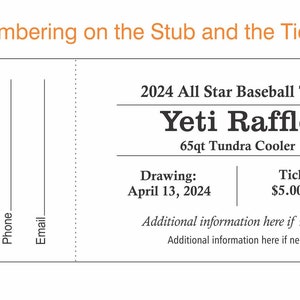 Raffle Tickets for Fundraisers, Benefits and Events Yeti Cooler Sports ...