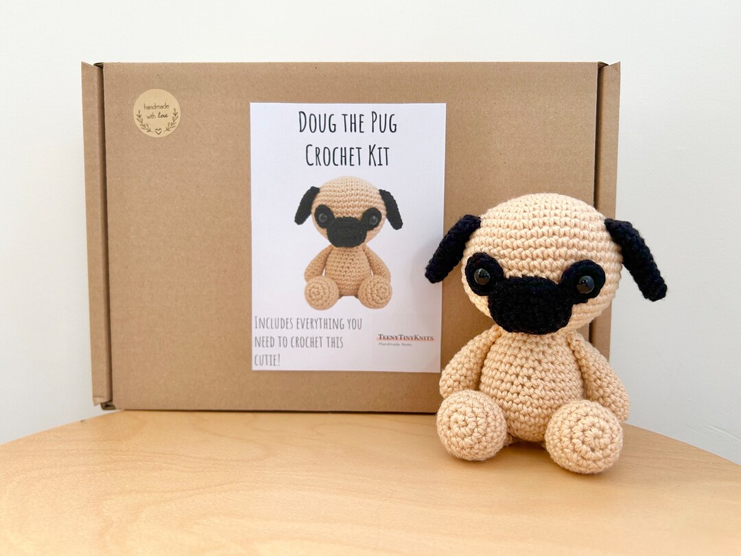 NEW Crochet Kit for a Cute Amigurumi Animal Dog ~ Doug the Pug ~ DIY ...