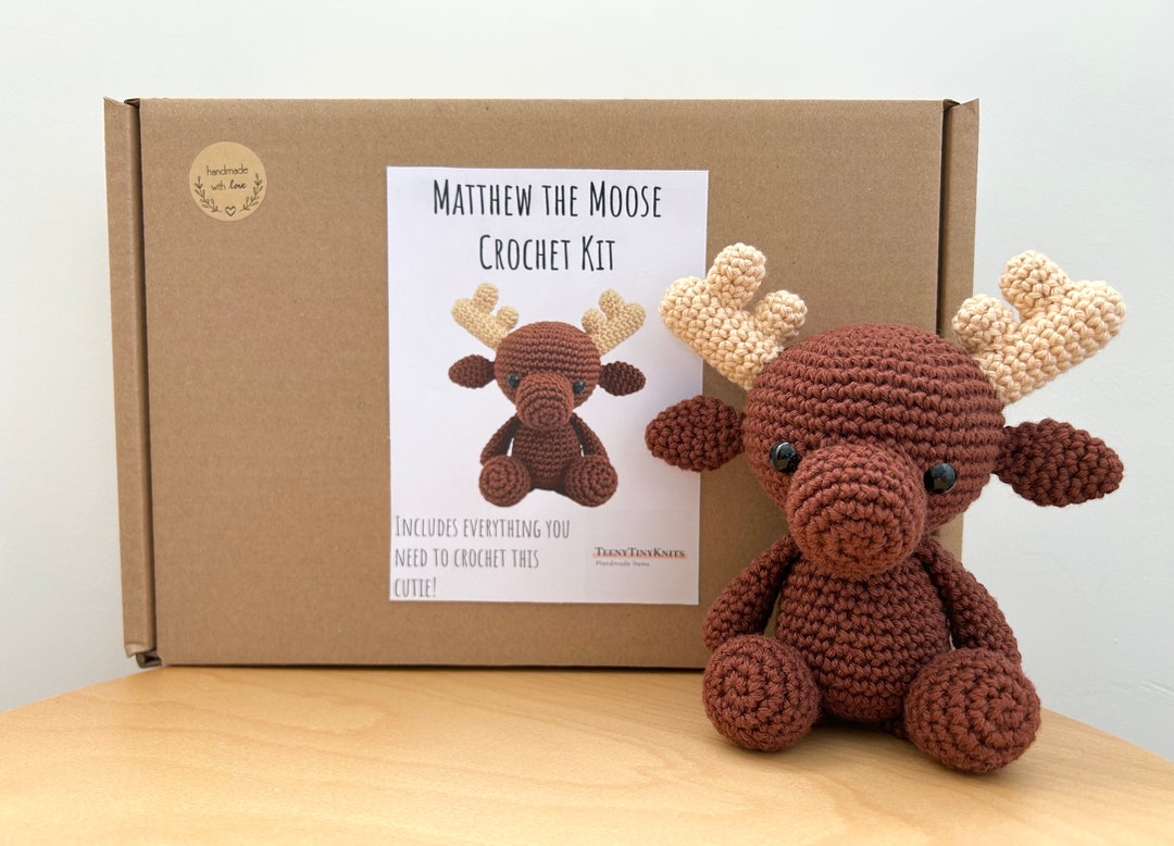 NEW Crochet Kit for a Cute Amigurumi Animal Toy ~ Matthew the Moose ...