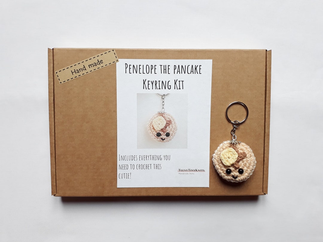 Crochet Kit for a Cute Amigurumi Food Keyring ~ Penelope the Pancake ...