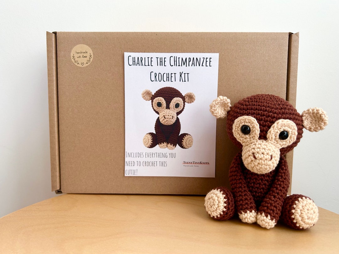Charlie the Chimpanzee Crochet Kit: Amigurumi Animal Toy DIY - Etsy