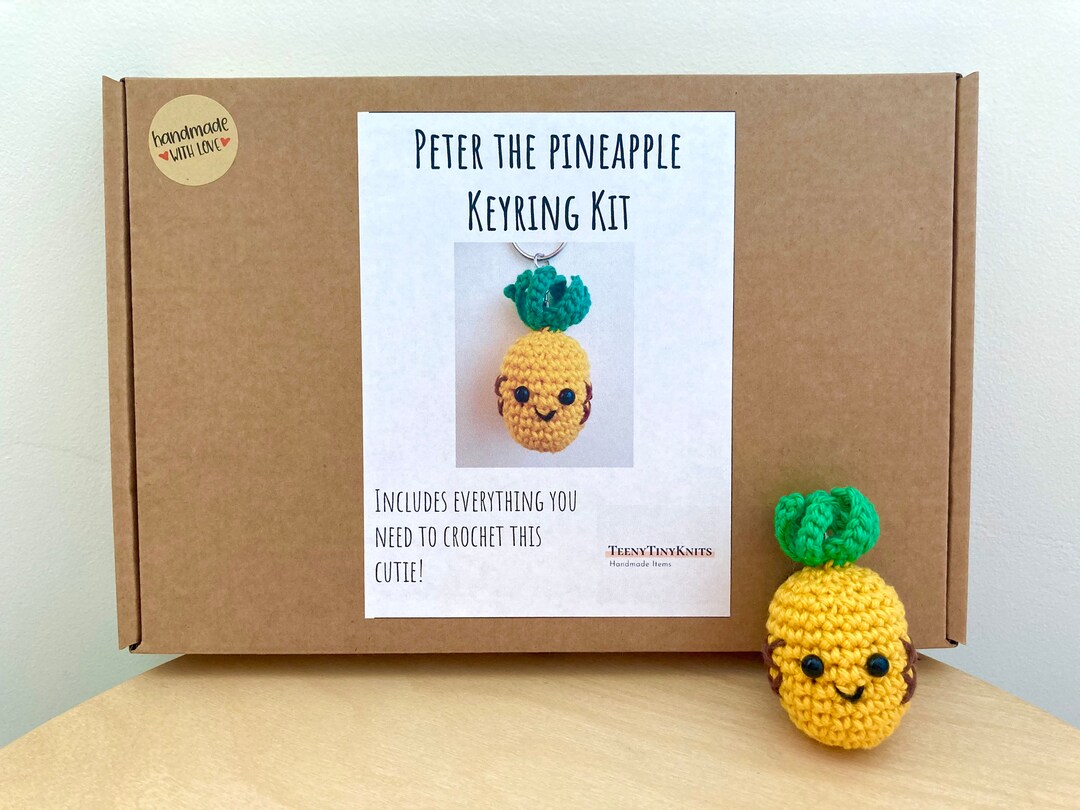 Crochet Pineapple Keyring Kit: Peter, Amigurumi Food DIY Craft - Etsy