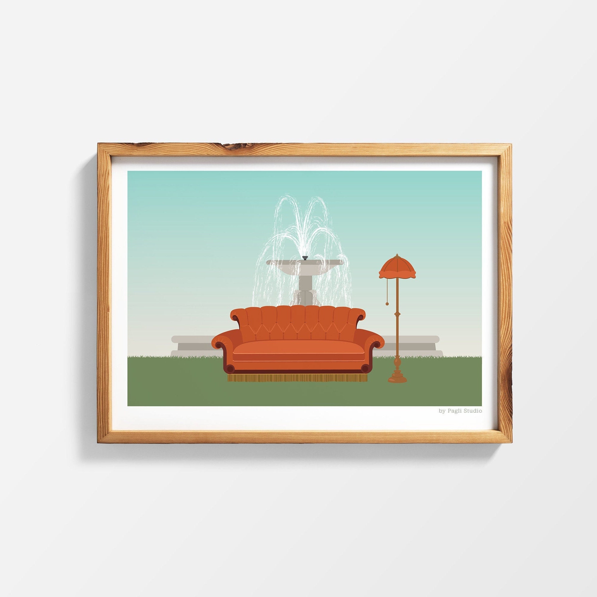 Intro Song Couch and Fountain Friends TV Show Printable Wall Art Poster ...