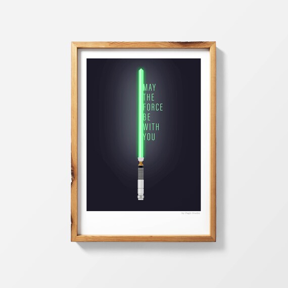 Star Wars Lightsaber Printable Poster Print Wall Art May - Etsy