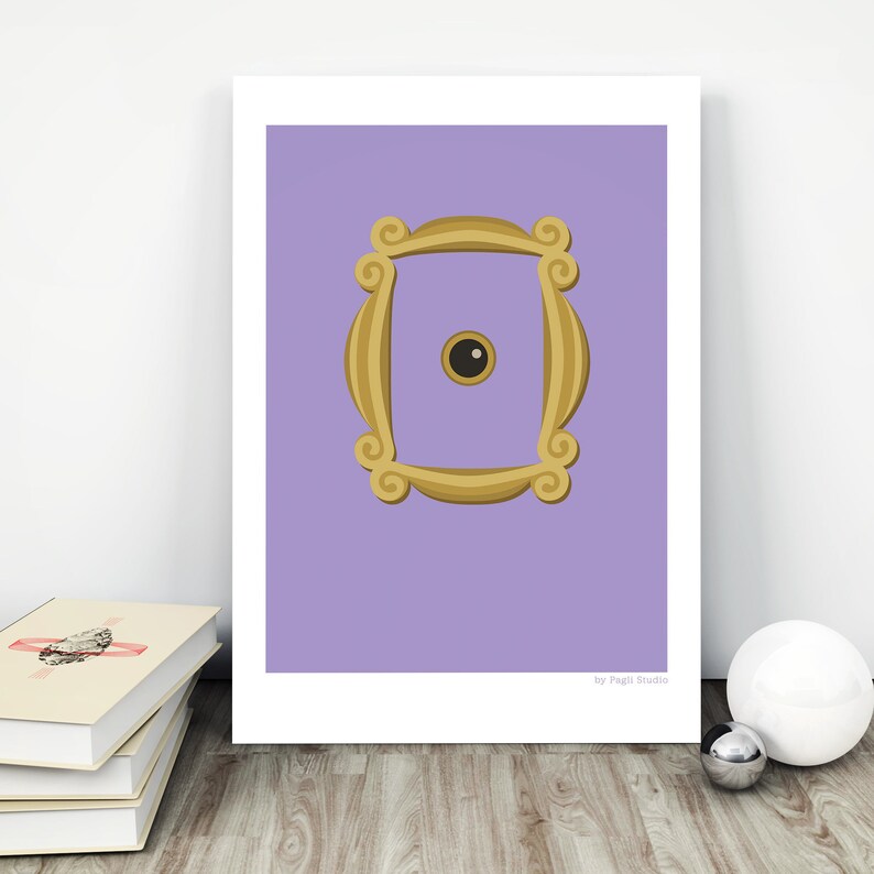 Friends' Purple Door Peephole Golden Frame Printable Wall Art Print ...