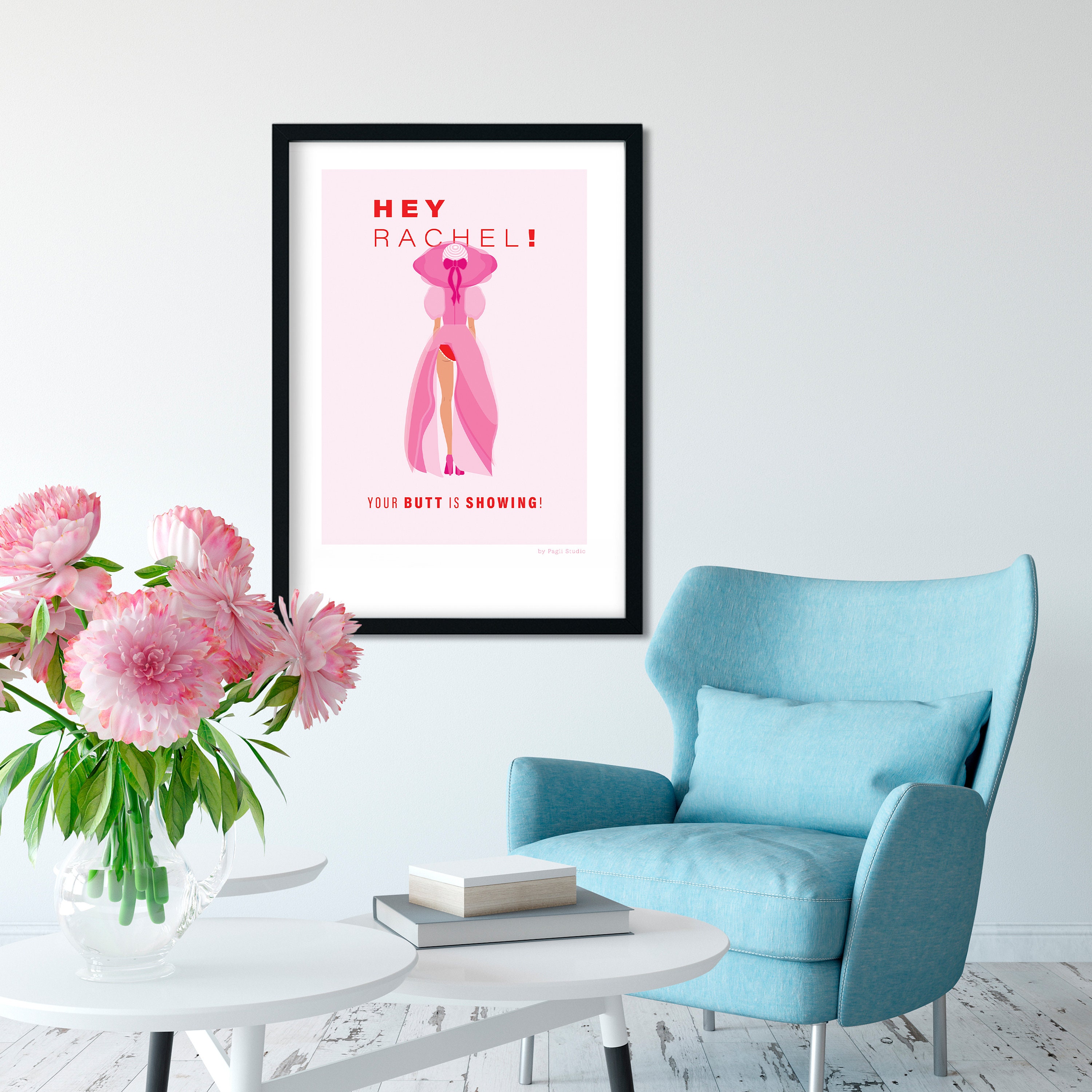 Hey Rachel Your butt is showing Friends TV Show Bubble | Etsy