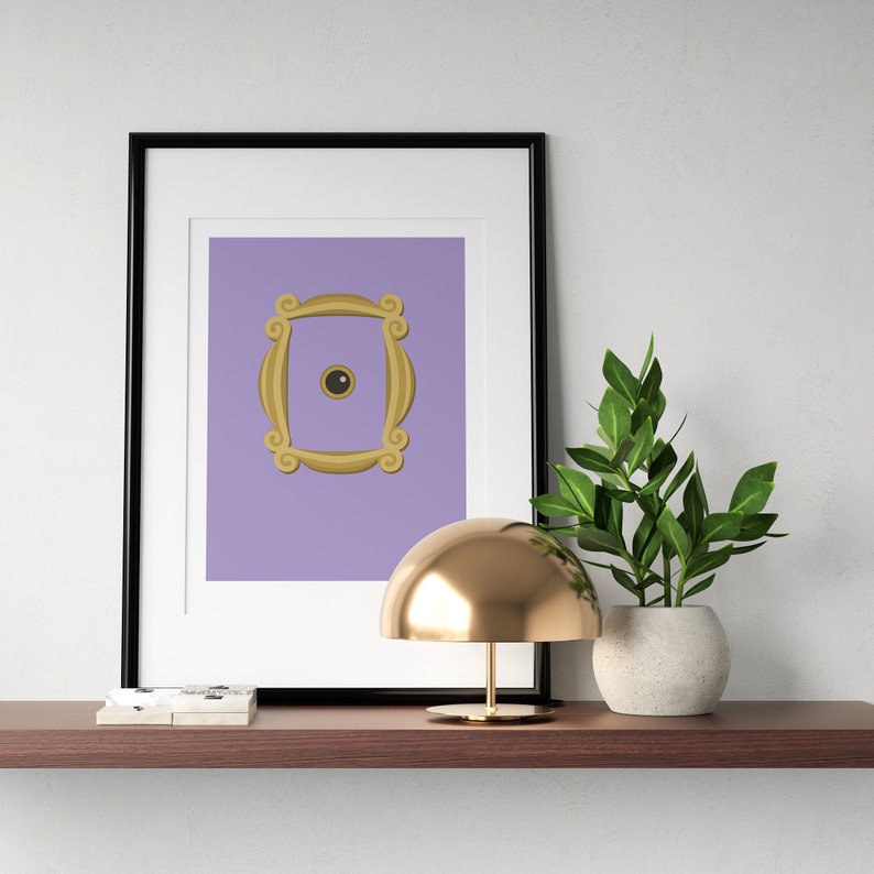 Friends' Purple Door Peephole Golden Frame Printable Wall Art Print ...