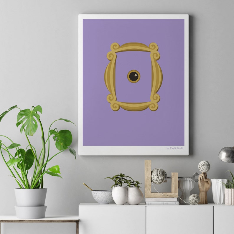 Friends' Purple Door Peephole Golden Frame Printable Wall Art Print ...