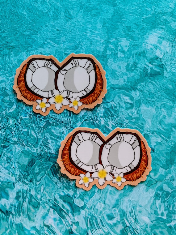 Coconut Sticker Plumeria Sticker Beach Aesthetic Vsco - Etsy