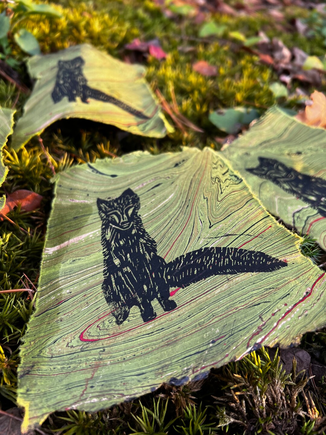 Fox Lino Print | Lino Cut Print | Block Print Art Print | Hand Carved ...