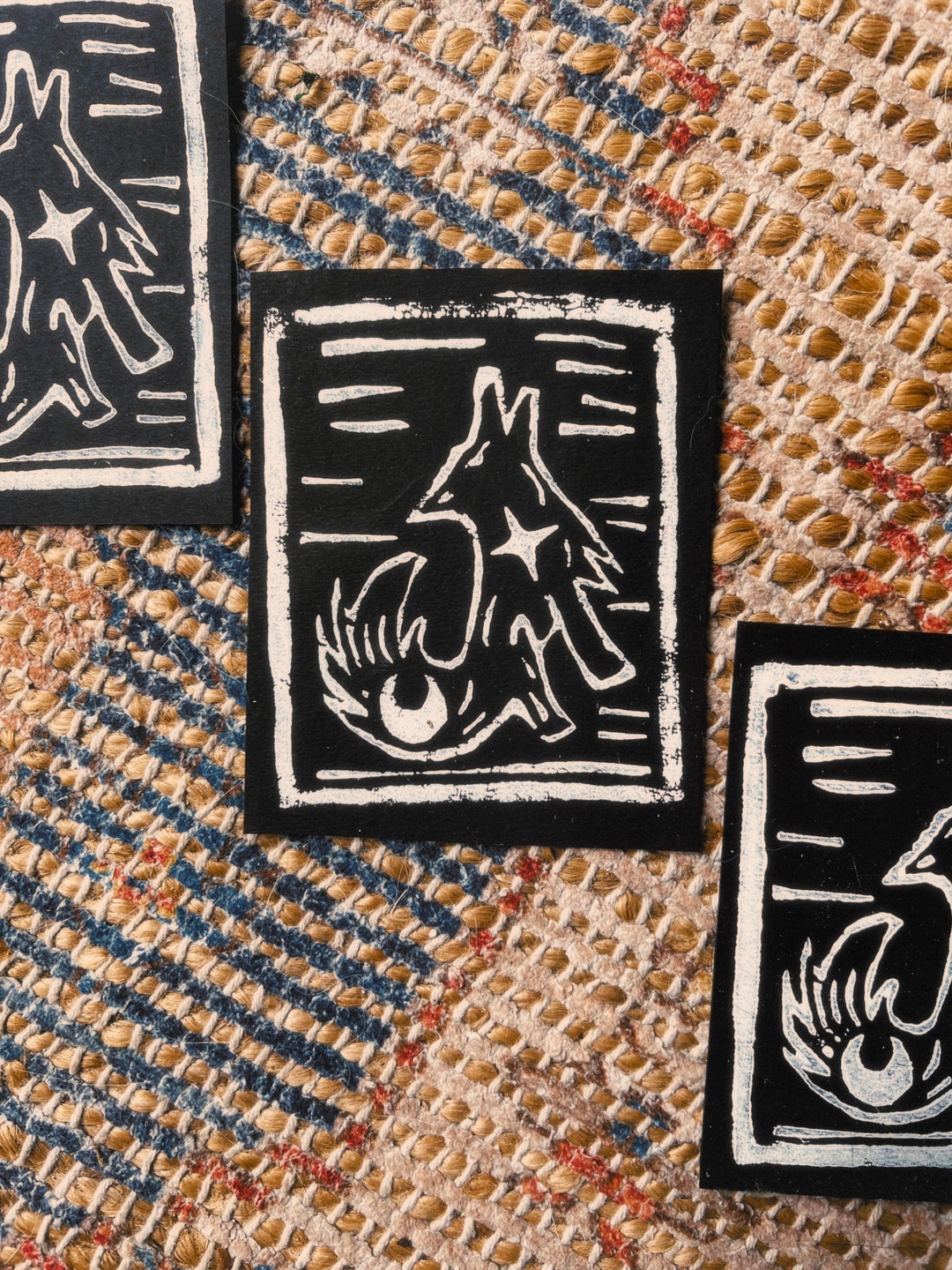 Howling Wolf Lino Print - Etsy