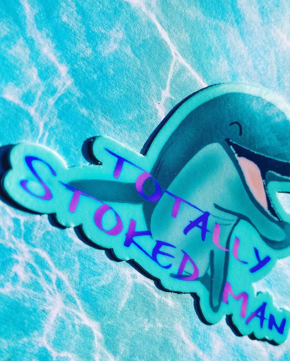 Totally Stoked Dolphin Sticker Surf Sticker Aesthetic Vsco - Etsy