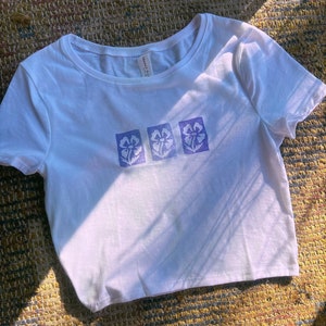 Block Printed Ornamental Flower Baby Tee - Etsy