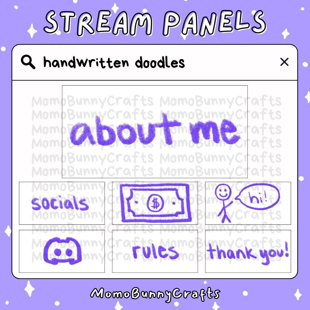 100+ Handwritten Simple Purple Twitch Stream Panels About Me, Donate ...