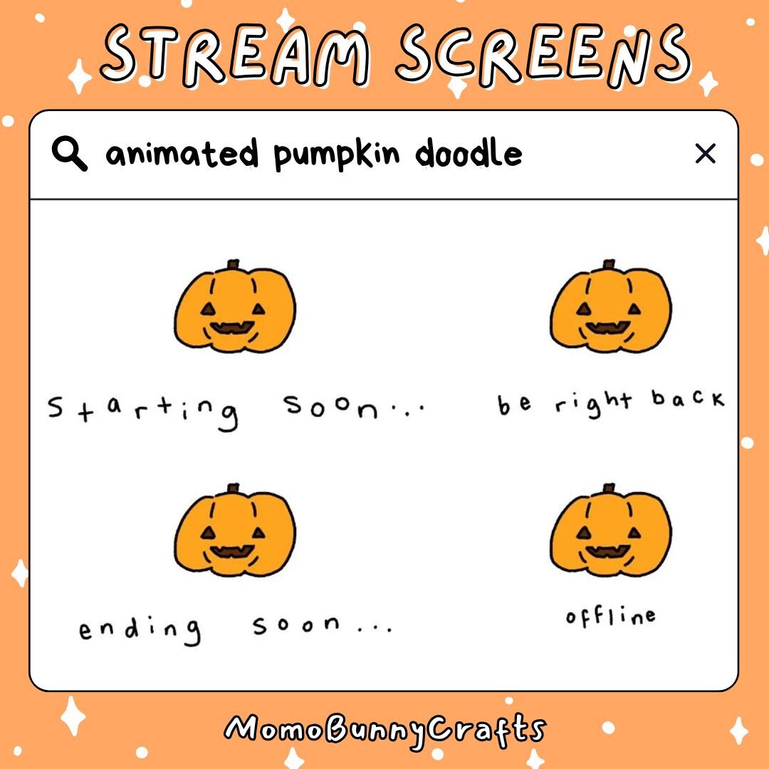 Animated Pumpkin Stream Screens | Halloween Doodle Theme | Digital ...