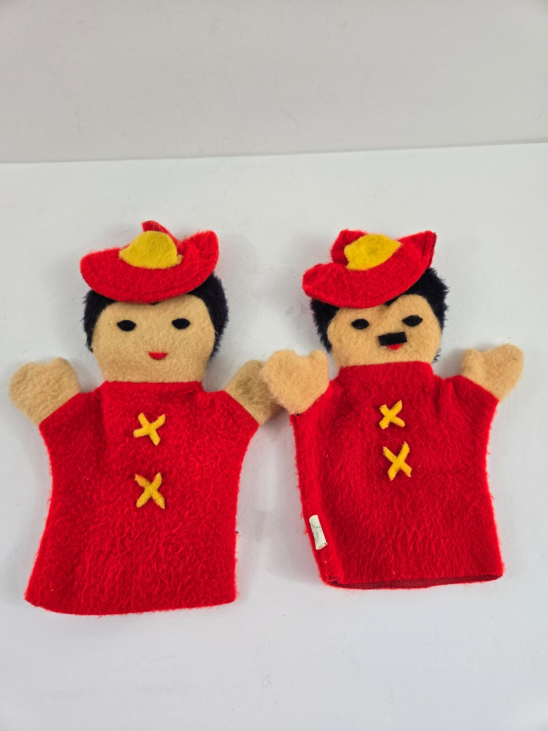 Vintage Sheram Puppet Inc Hand People 1978 Boy Girl Red Plush - Etsy
