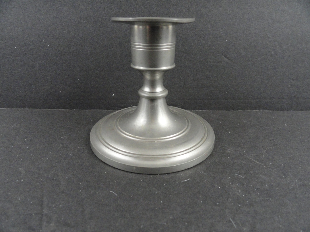 1 Etain D'art Titre Legal Pewter Taper Candlestick Vintage - Etsy