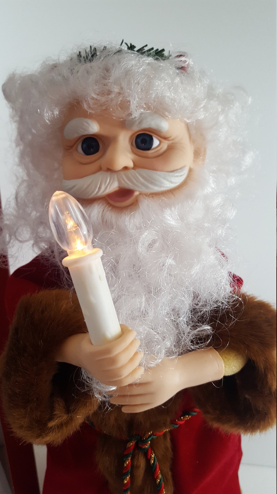 Animated Santa Claus Lighted Candle 18" Musical Motionette Father ...