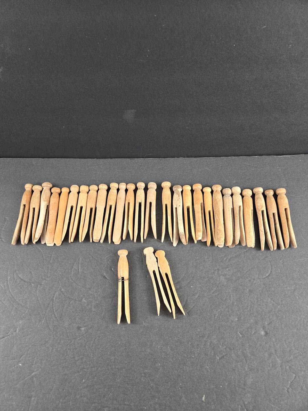 29 Wooden Clothes Pins Flat Square Head Lot for Crafts 4” Wash Line ...