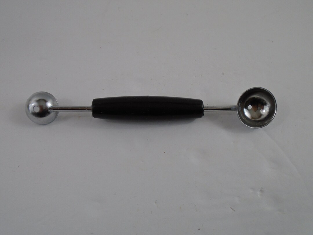 Vintage MCM EKCO USA Melon Baller Black Handle Double Head 3/4" & 1 ...