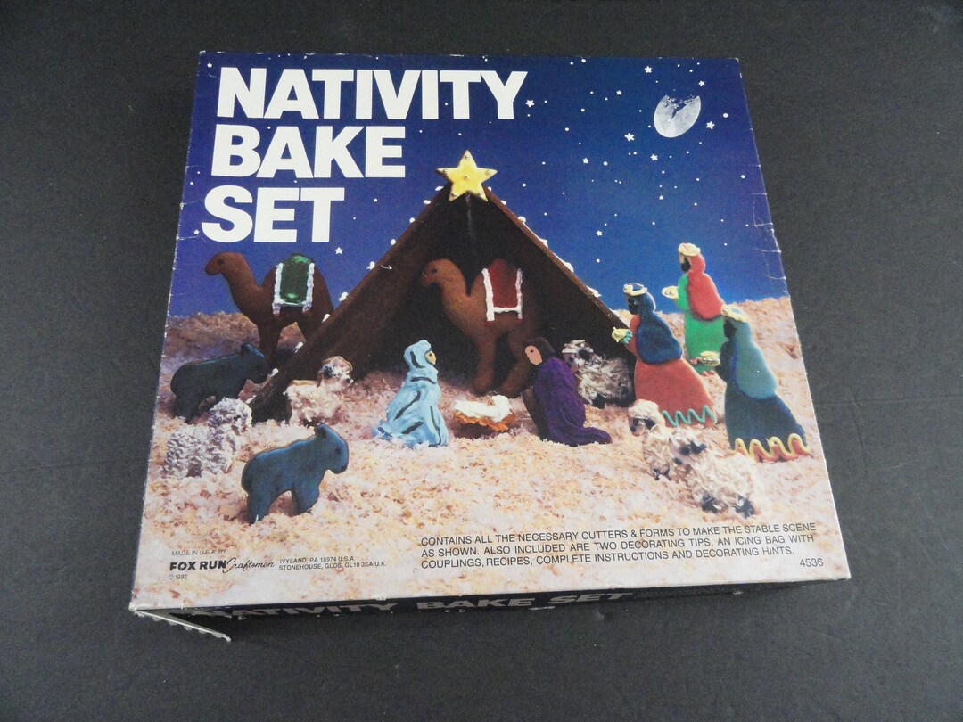 Vintage Nativity Scene Baking Set Metal Cookie Cutters Tips - Etsy