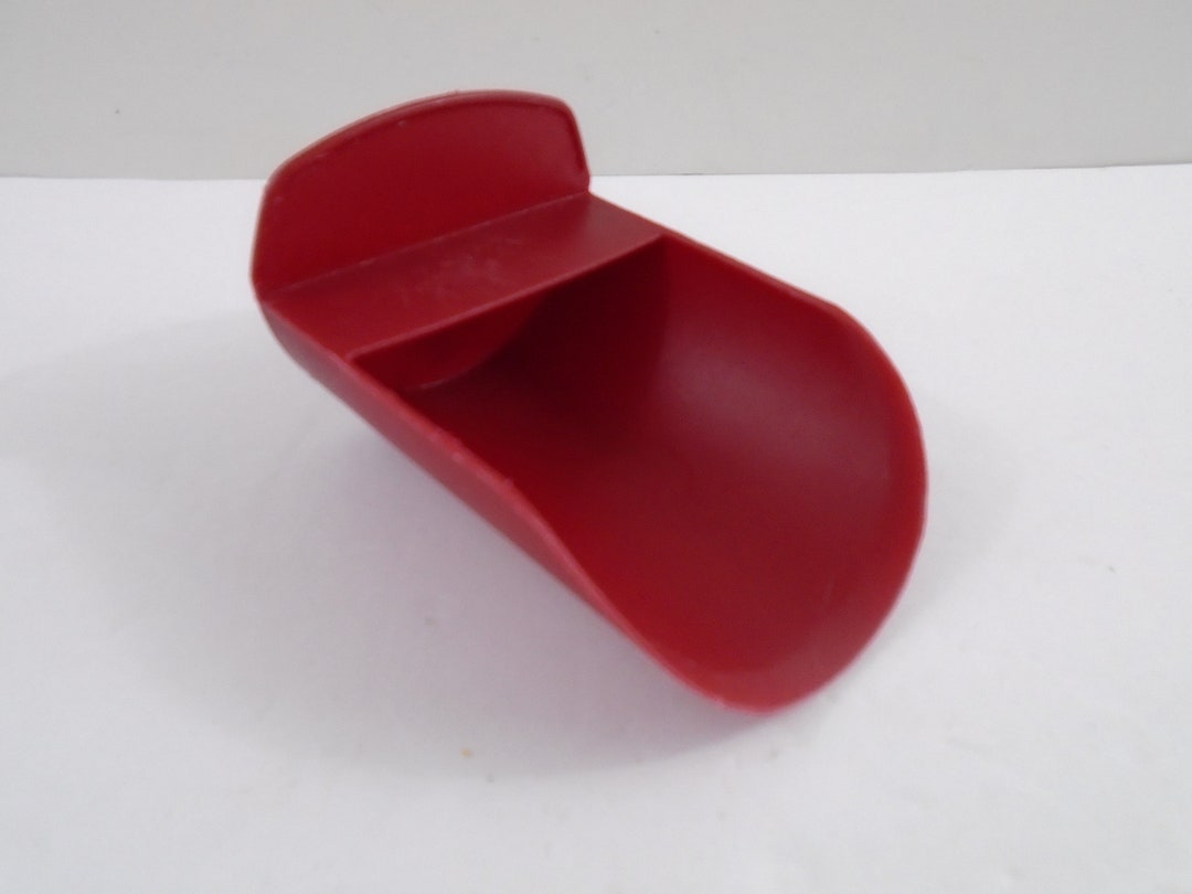 Vintage Tupperware Classic Rocker Scoop 292 Red Maroon Flour Sugar Ice ...