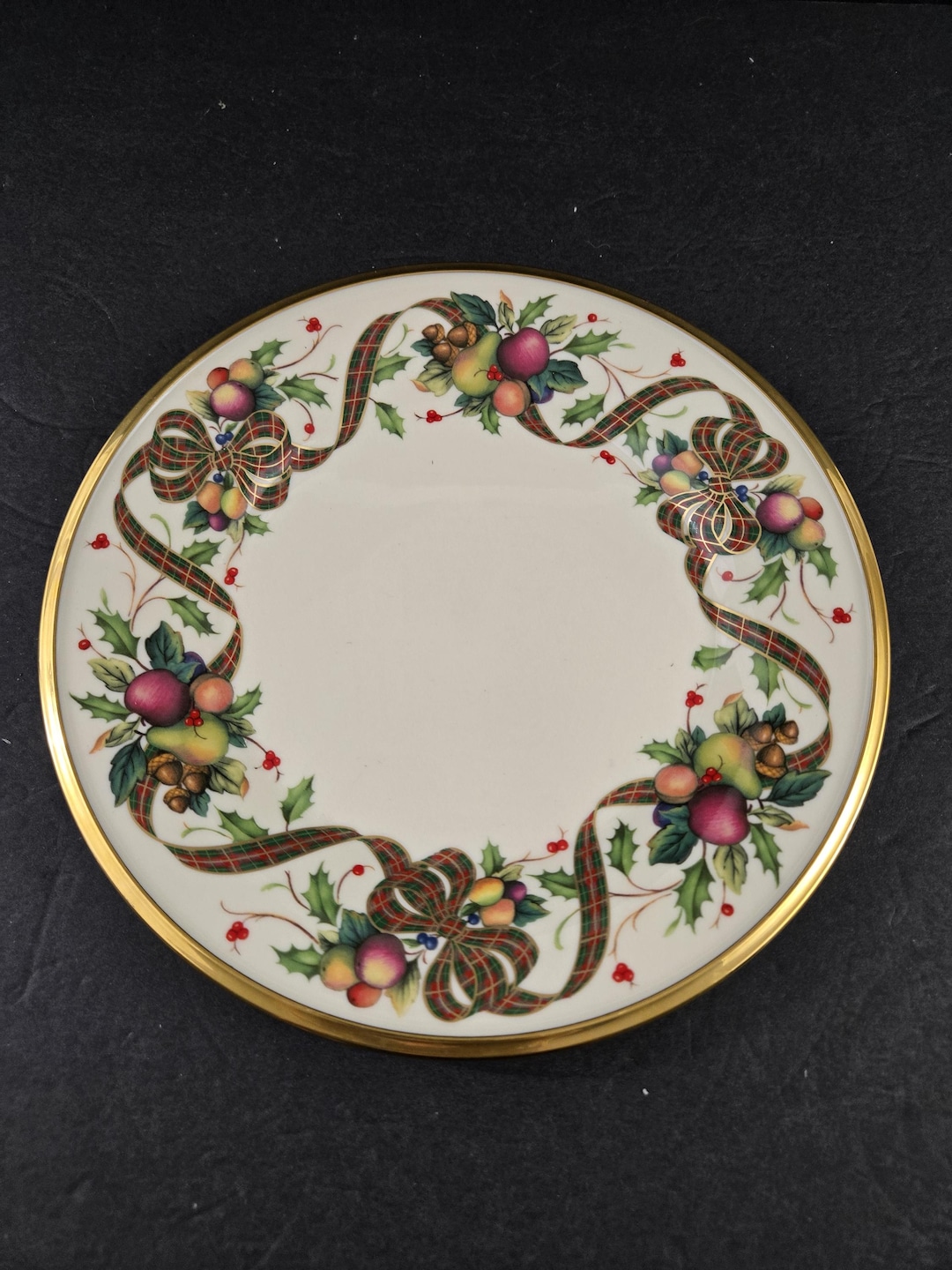 Lenox Dimension Collection Holiday Tartan 9.25” Luncheon Plate USA ...