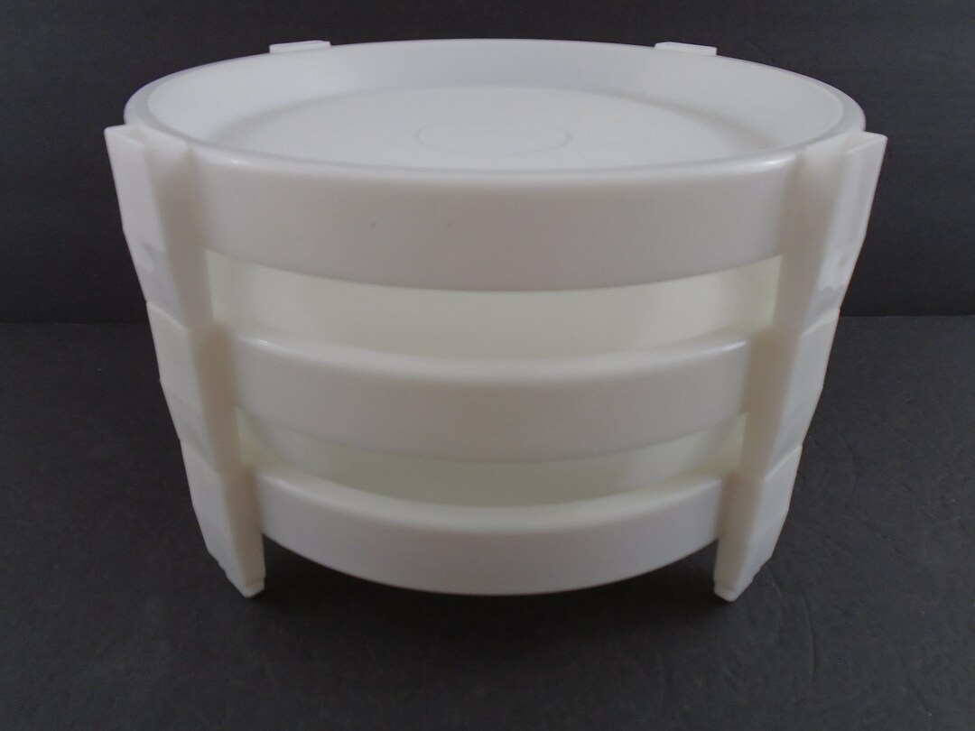 3 Vintage Tupperware Divide A Rack Pie 511 Stackers 10 Carriers White ...