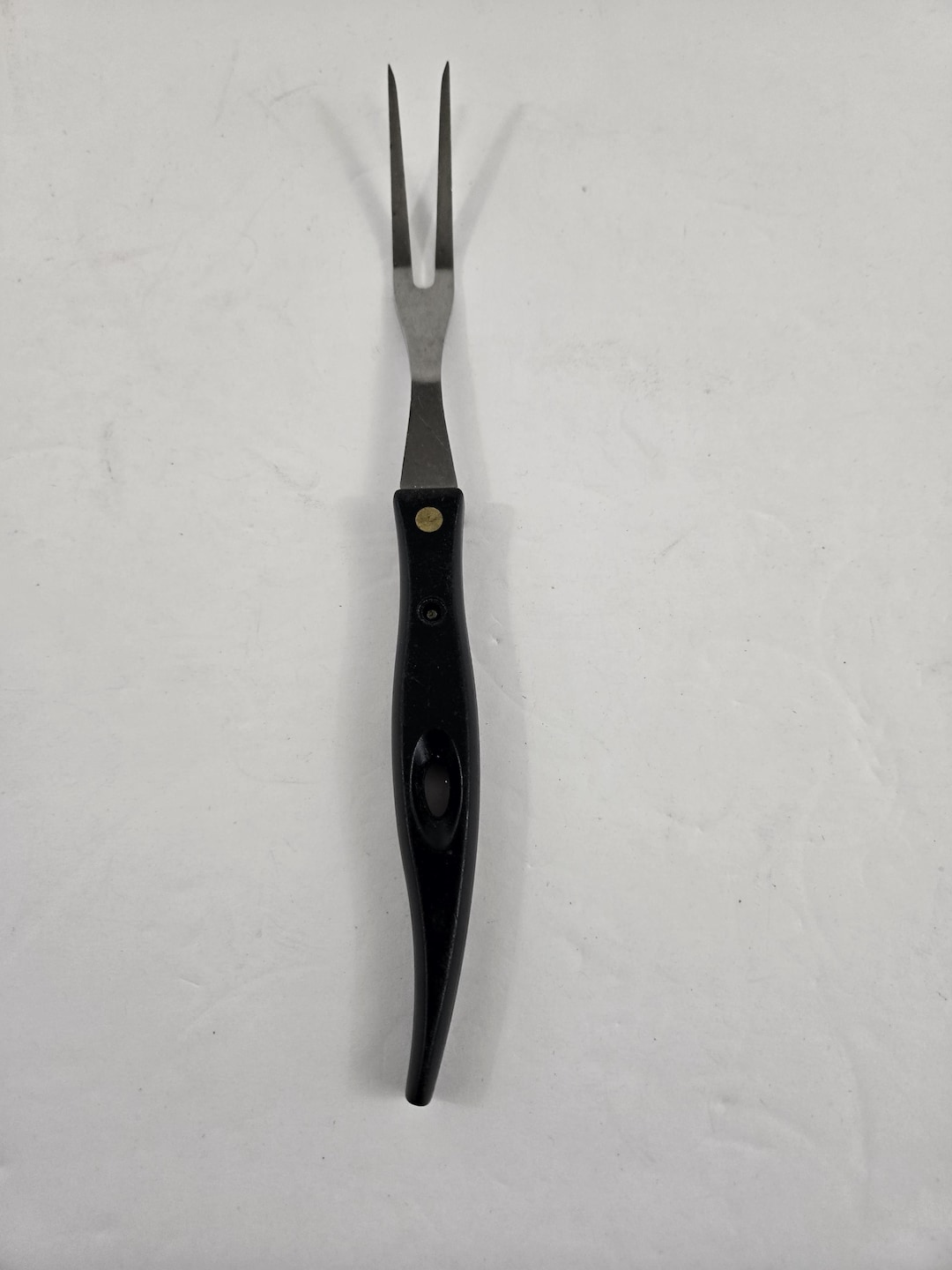 Vintage Stanley Stainless Meat Fork Black Curved Handle Mid Century ...