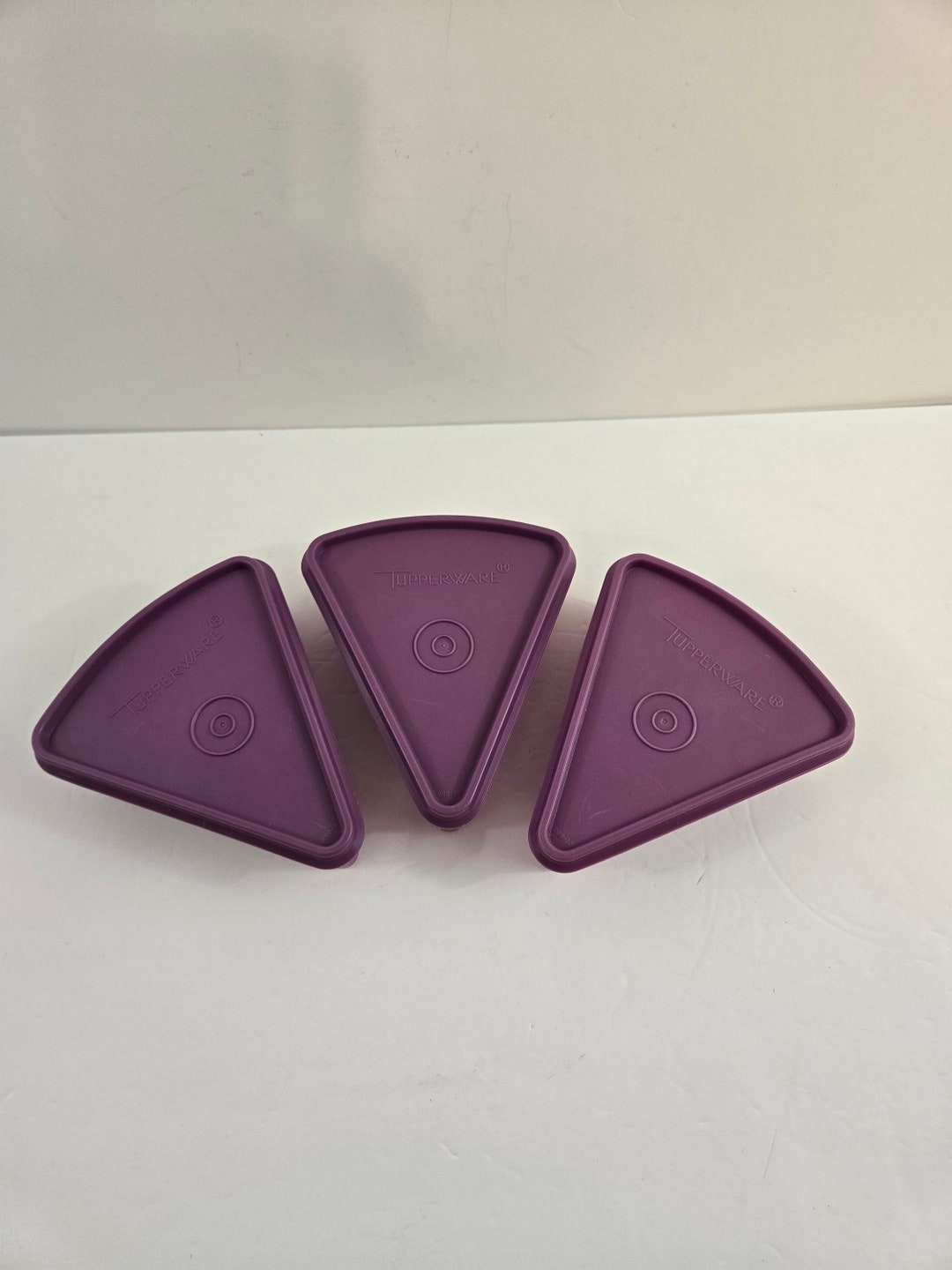 3 Tupperware Single Pie Slice Keeper to Go 269 Plum Purple Lid 268 ...