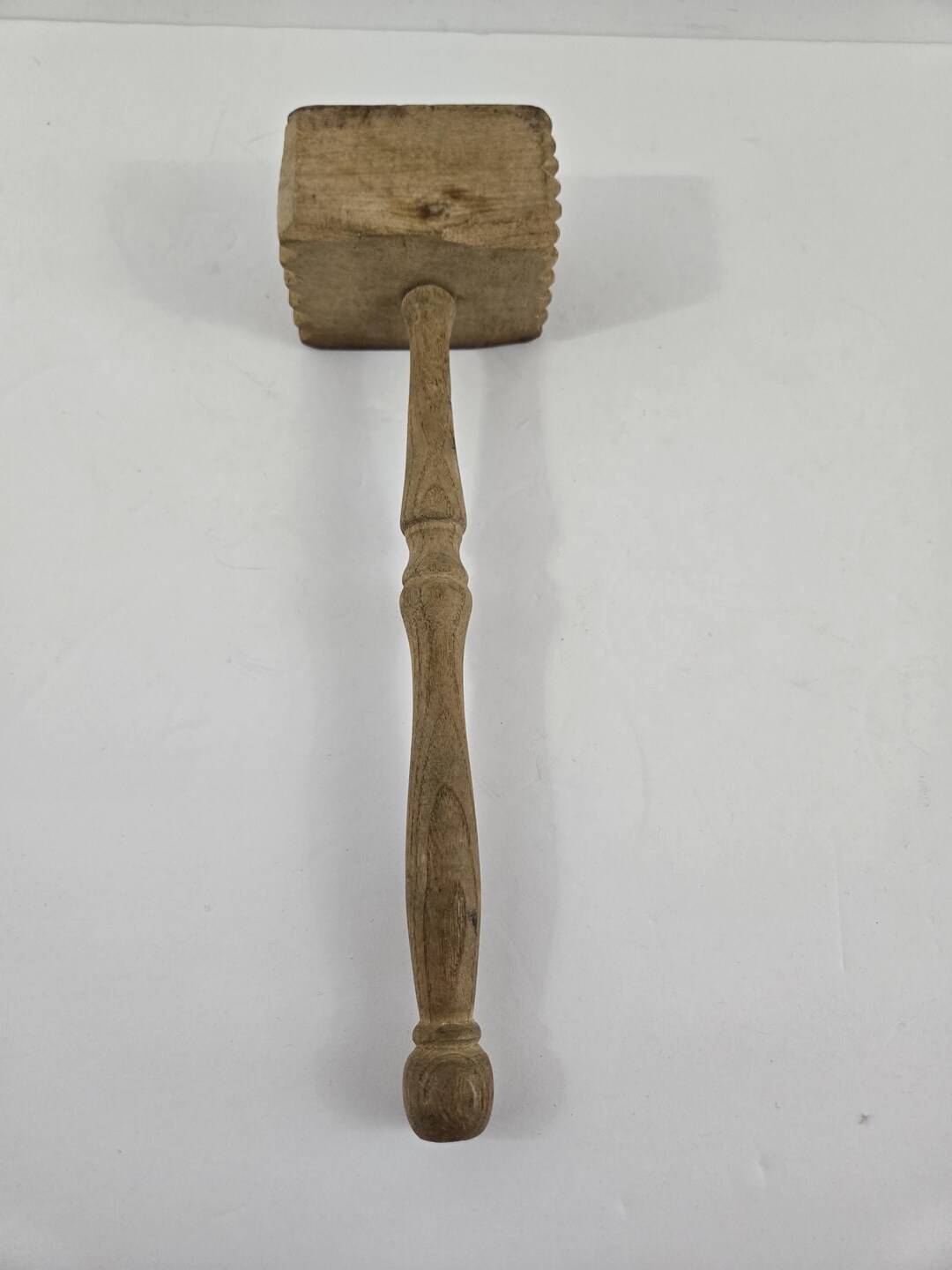 Vintage Wooden Meat Tenderizer Double Sided Kitchen Utensil Decor ...