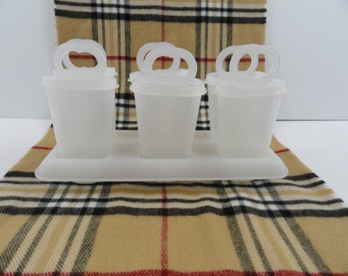 Tupperware Popsicle Maker Frozen Pop Ice Tups 481 Sheer Mold Set Makes ...