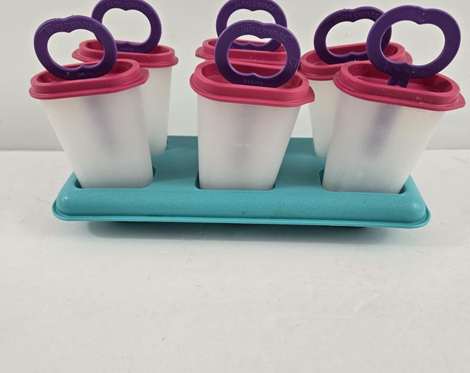 Tupperware Popsicle Maker Frozen Pop Ice Tups 481 Mold Set Makes 6 ...