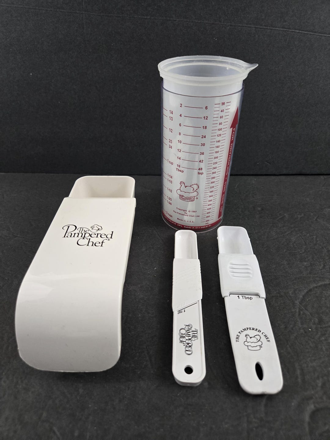 Pampered Chef 1 Cup Slide Measuring Scoop Measure All Wet Dry ...