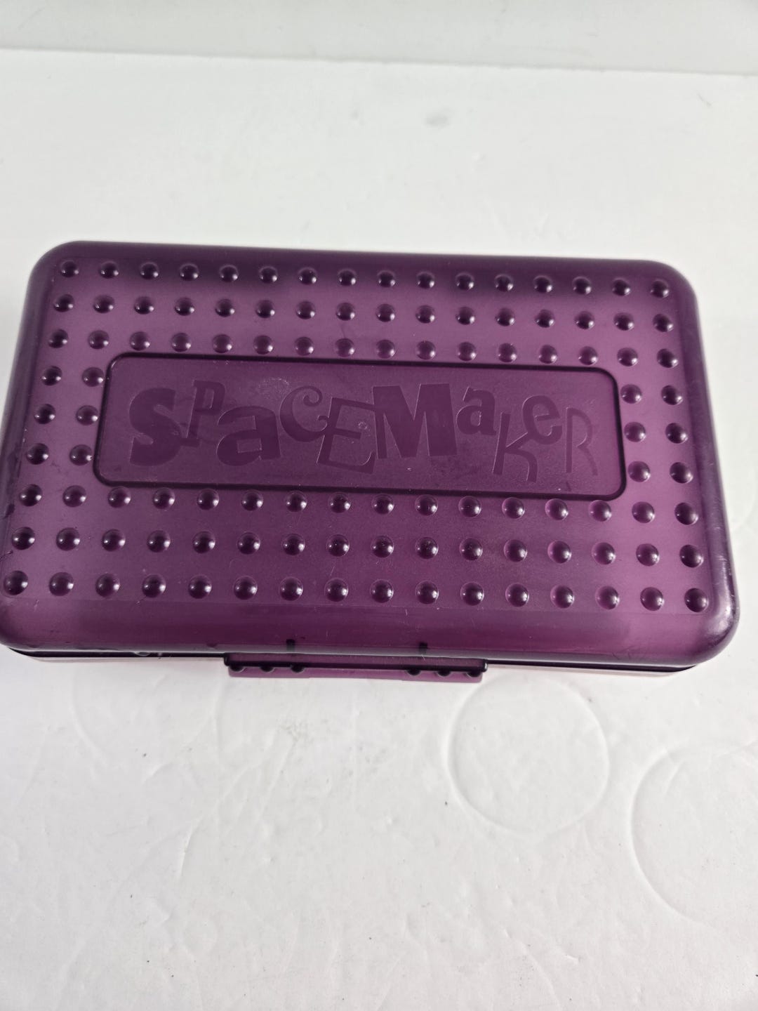 Vintage Spacemaker Pencil Case Box 8x5 Purple Clear Crafts Organizer ...