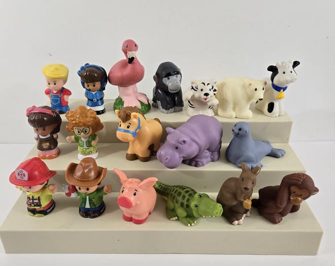 18 Fisher Price Little People Animals Zoo Farm Lot Grater Kangaroo ...