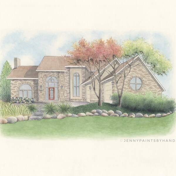 Custom House Portrait - Etsy