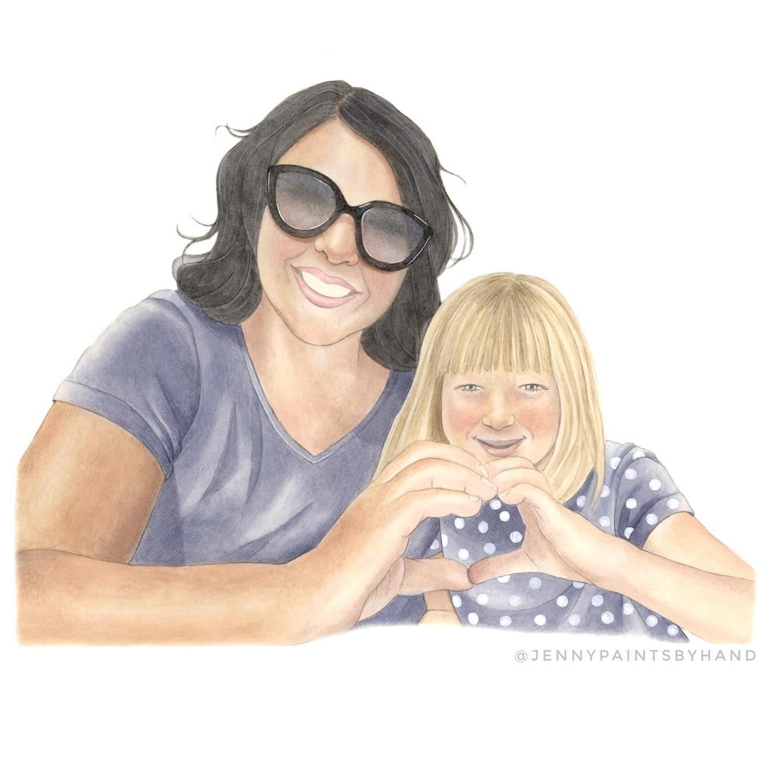 Custom HAND-PAINTED Mother's Day Painting From Photo, Original ...