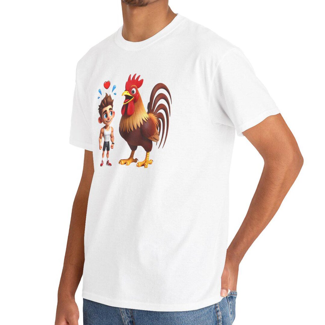 Giant Rooster Tee, LGBT Cock Lover, Funny Gay Graphic Heavy Cotton T ...