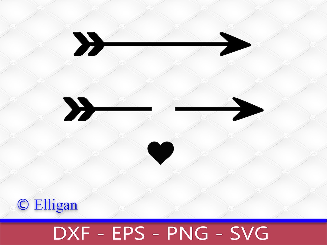 2 Fin Arrow - Split - Heart | SVG | PNG - Etsy