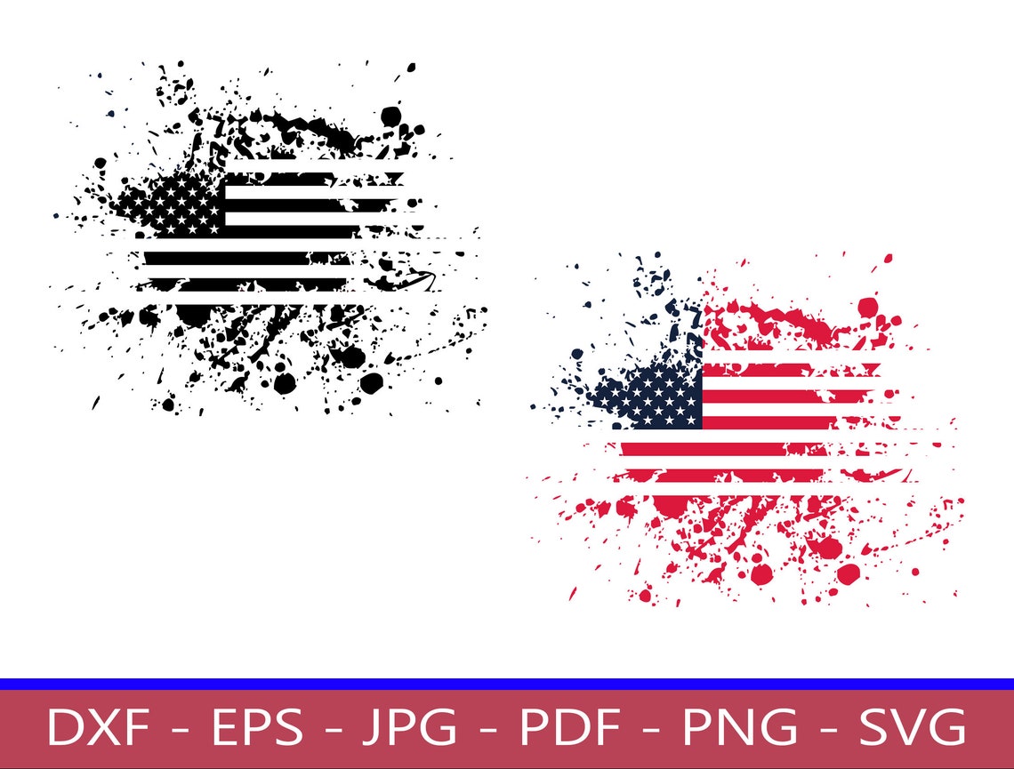 American Flag Ink Splatter | SVG | PNG | Clipart - Etsy