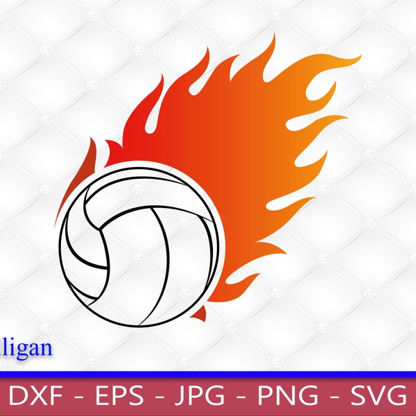 Volleyball Fire Svg - Etsy