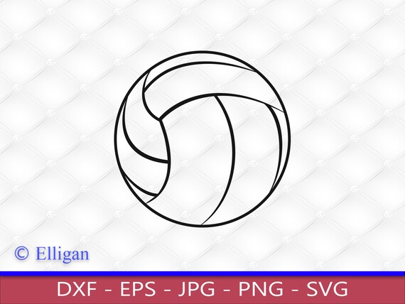 Volleyball Outline SVG PNG | Etsy