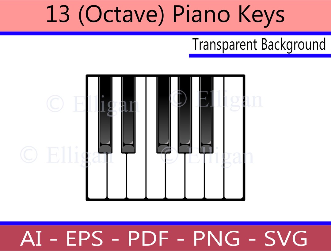 Piano Keys, Octave (13), PNG, SVG - Etsy