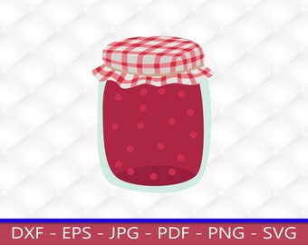 Jar of STRAWBERRY JAM Svg, Dxf, Eps, Png File Vinyl Cutting File ...