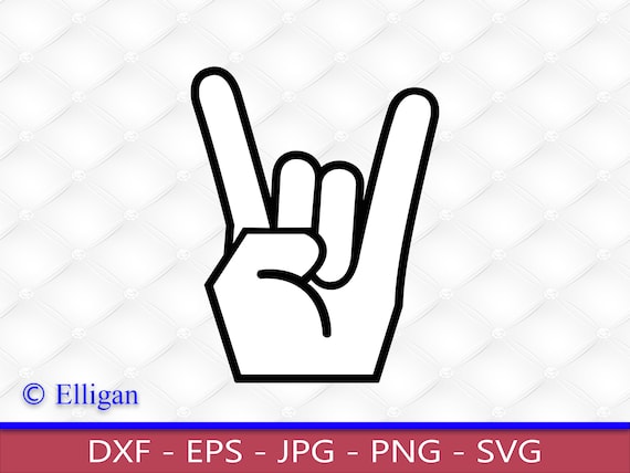 Rock and Roll Hand Sign SVG PNG - Etsy